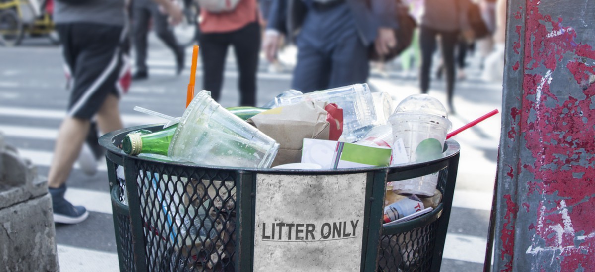 Overflowing Trash Can Inside